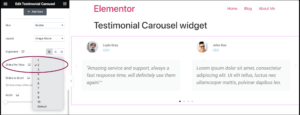 Testimonial Carousel widget | Elementor
