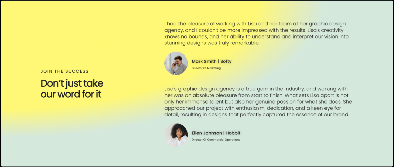 Testimonial widget | Elementor