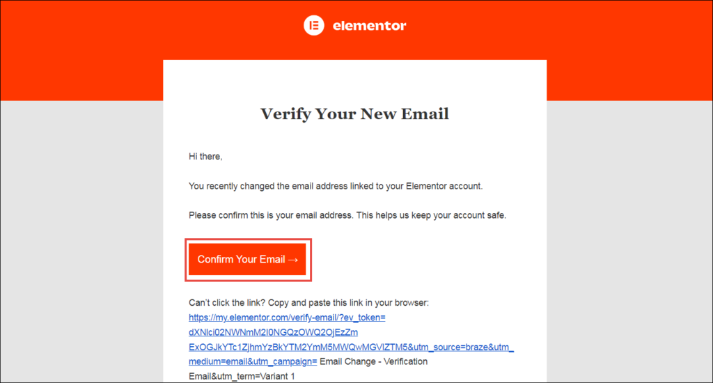 Update your account information | Elementor