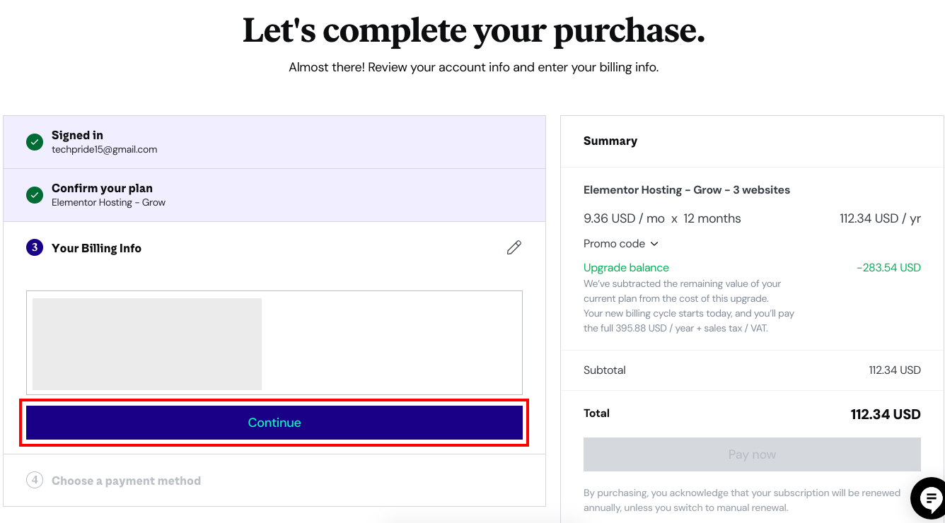 Upgrade your subscription | Elementor
