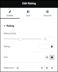 Star Rating widget | Elementor