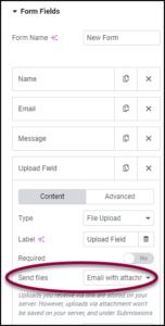 Receive form file attachments by email | Elementor
