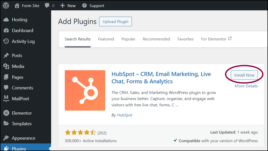 Integrate forms with HubSpot | Elementor