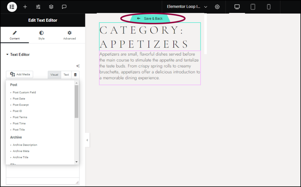 Create a category page using the Loop Grid or Loop Carousel | Elementor