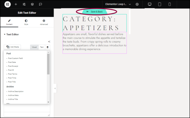 Create a category page using the Loop Grid or Loop Carousel | Elementor