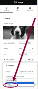 Off-Canvas widget | Elementor