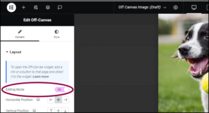 Off-Canvas widget | Elementor