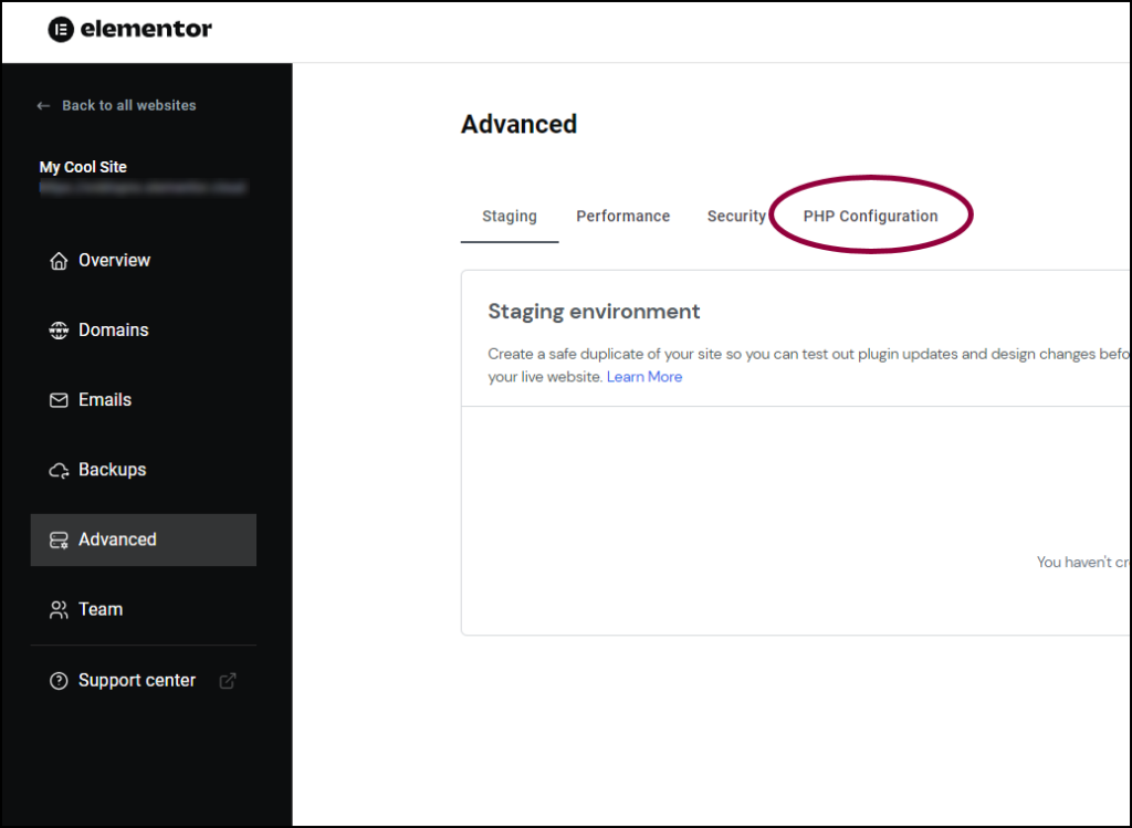Access Php Settings Elementor 