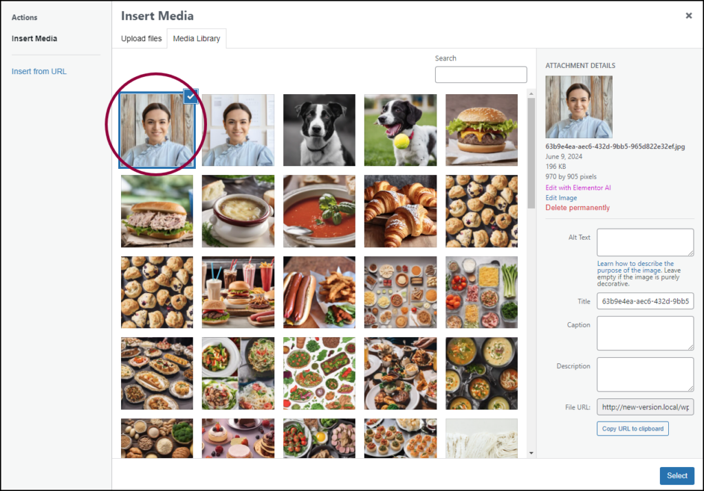 Generate and edit images in the Media Library using Elementor AI ...