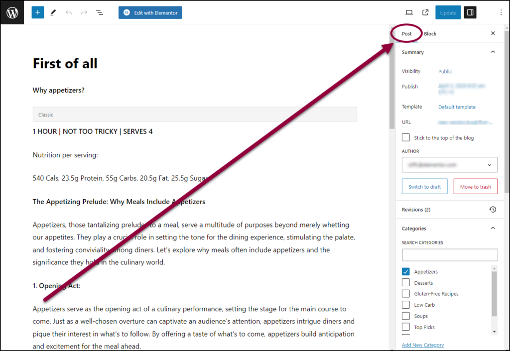 Generate page and post excerpts with AI | Elementor