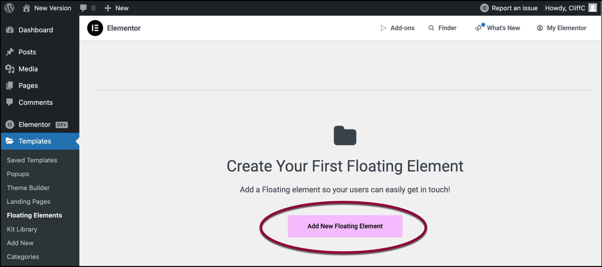 Add a Floating Bar to your site | Elementor