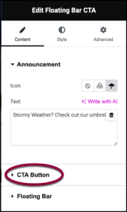 Add a Floating Bar to your site | Elementor