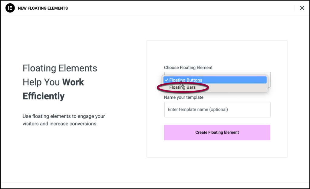 Add a Floating Bar to your site | Elementor