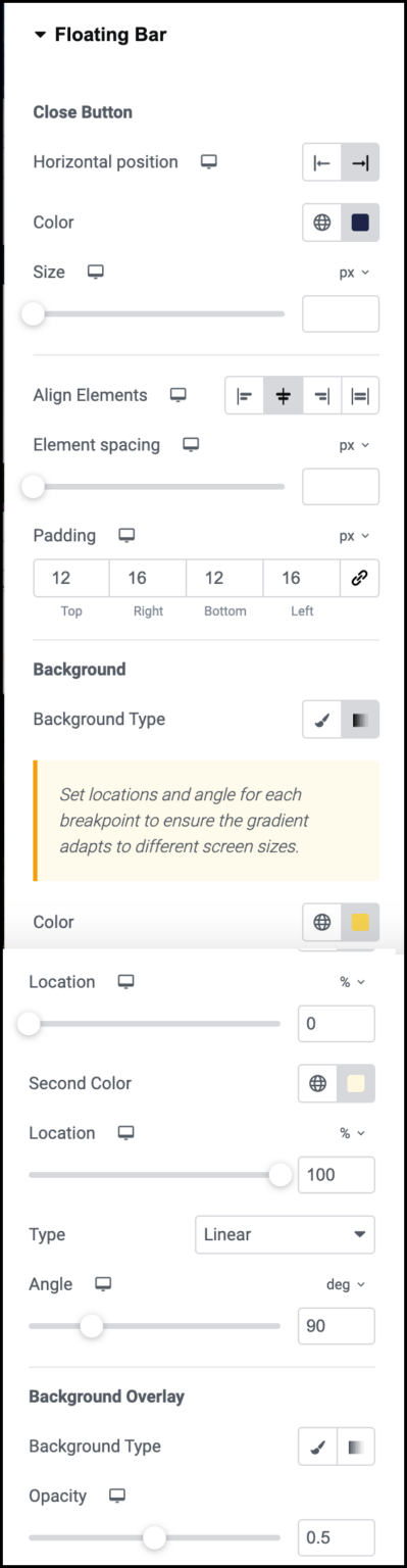 Add a Floating Bar to your site | Elementor