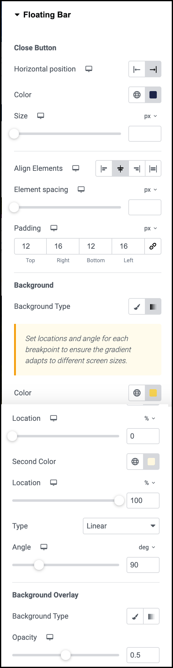 Add a Floating Bar to your site | Elementor