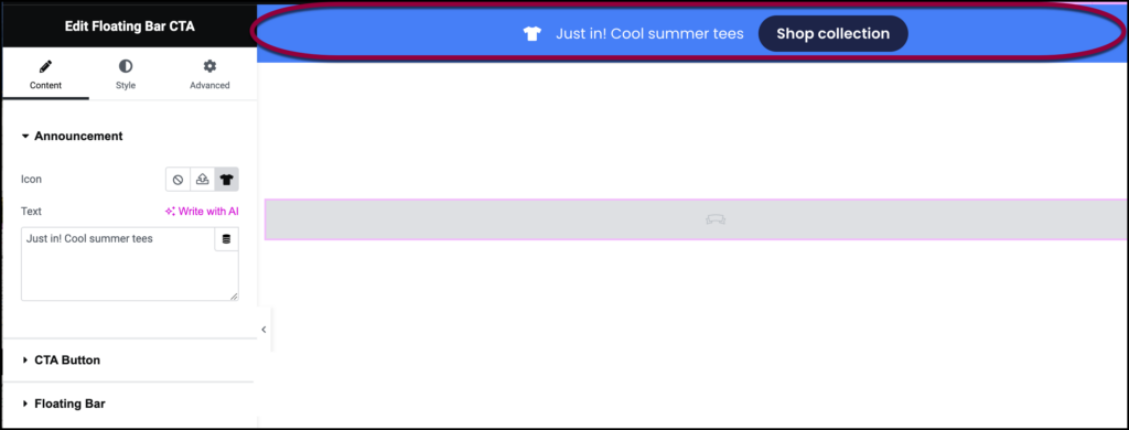 Add A Floating Bar To Your Site » Elementor Add A Floating Bar To Your Site » Elementor