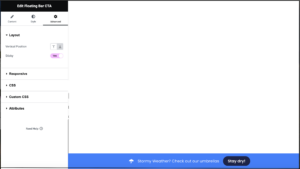 Add a Floating Bar to your site | Elementor
