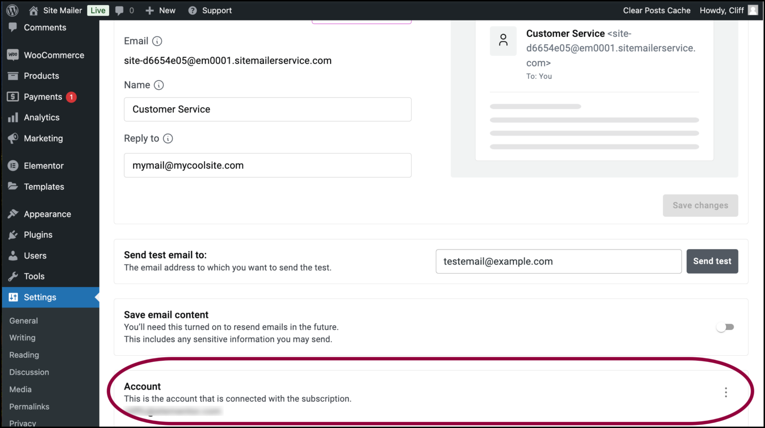 Switch accounts | Elementor