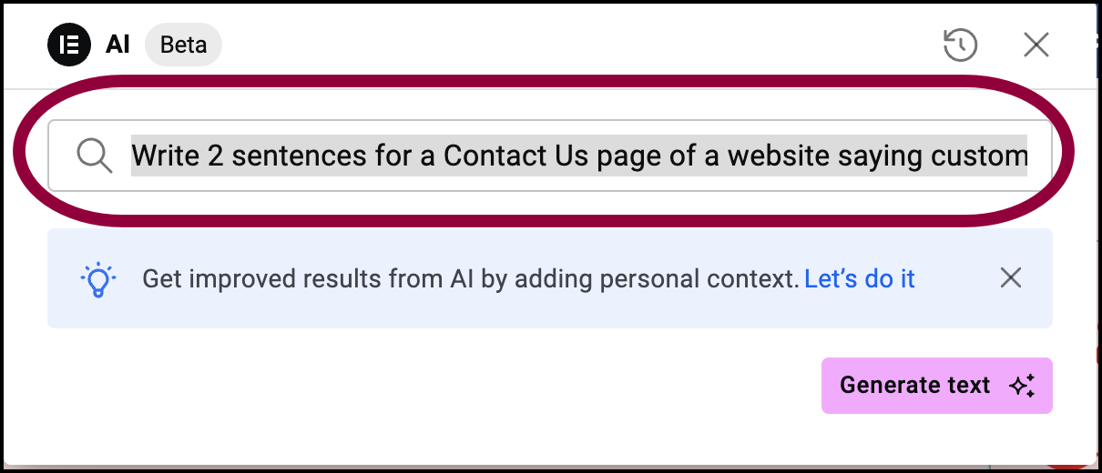 Improve AI website building with better prompts | Elementor