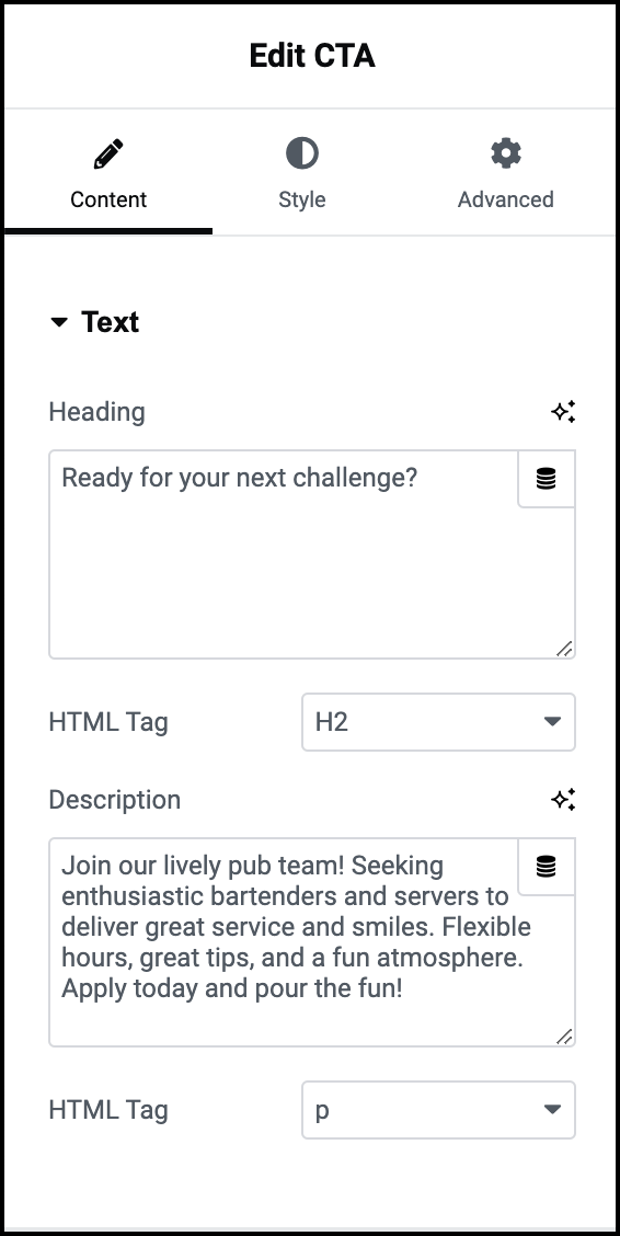 CTA widget | Elementor