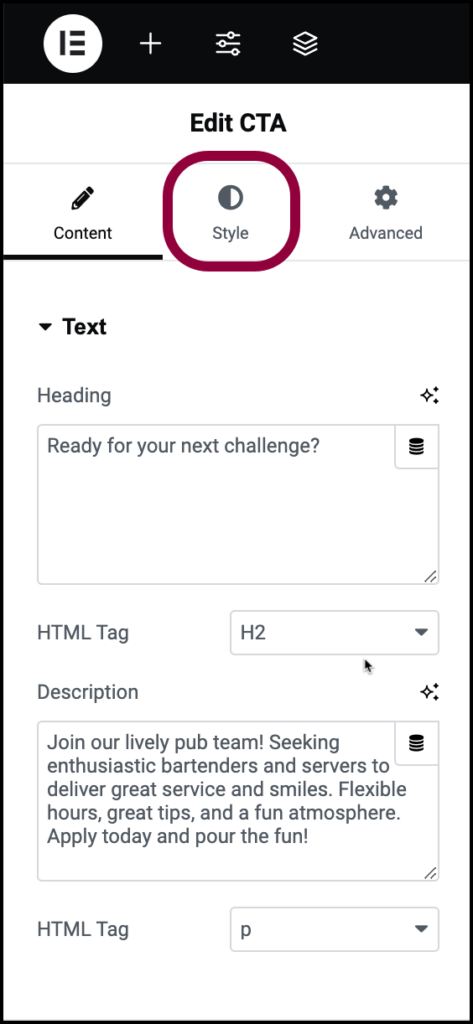CTA widget | Elementor