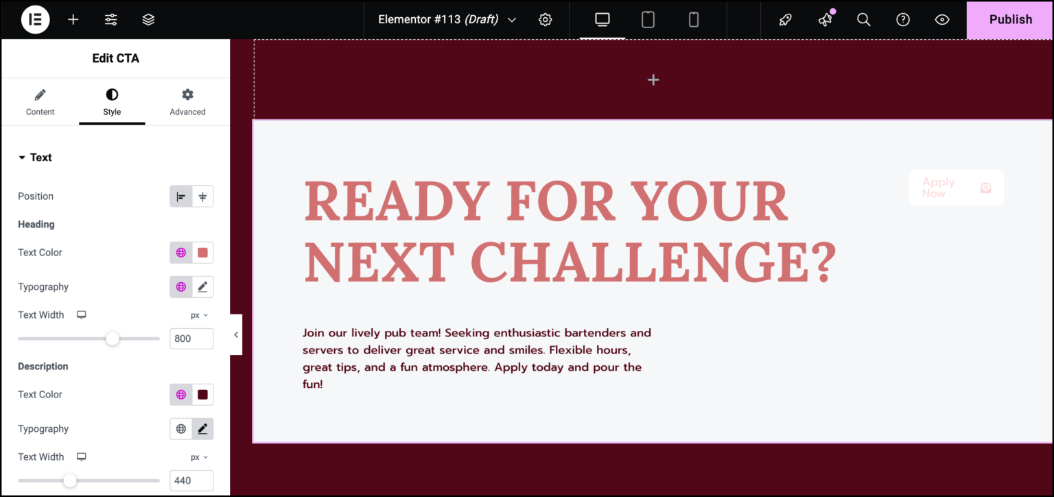 CTA widget | Elementor
