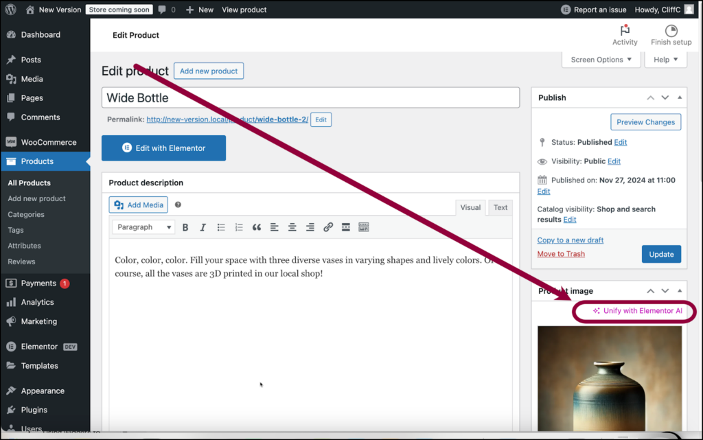 Standardize your product photos with Elementor AI | Elementor