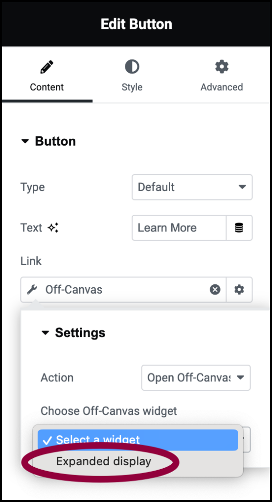 Add an Off Canvas widget to a Loop Grid | Elementor