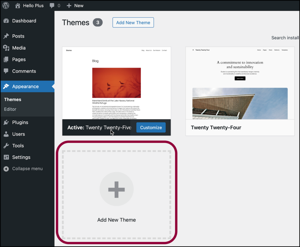 Install and activate Hello Biz and Hello Plus | Elementor