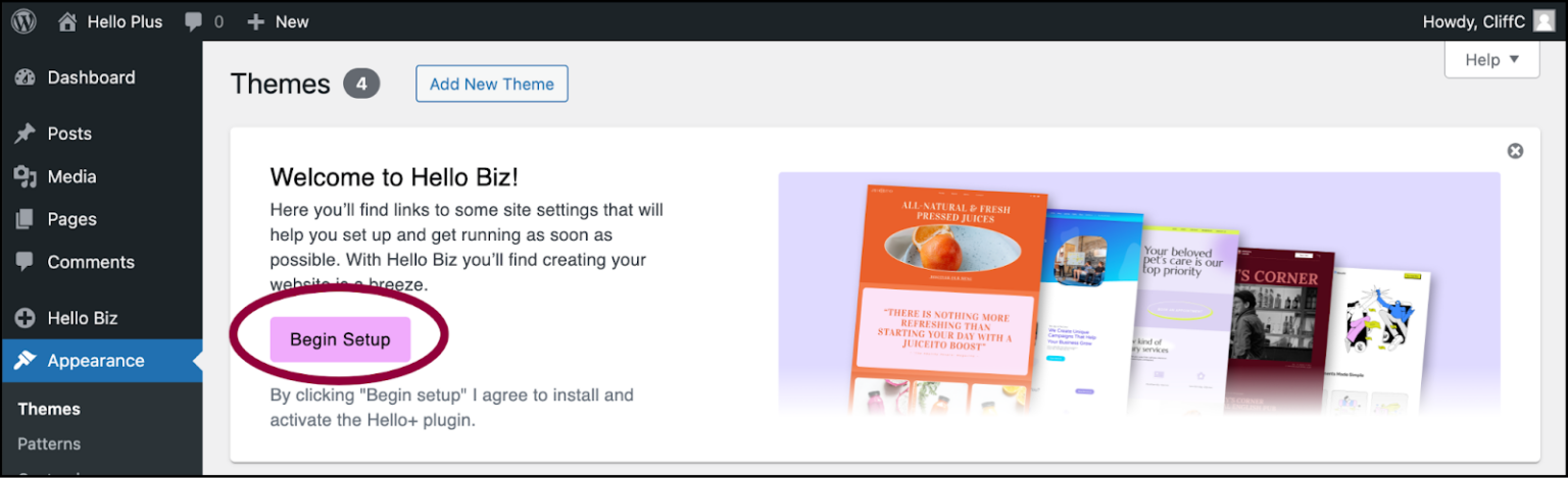 Install and activate Hello Biz and Hello Plus | Elementor