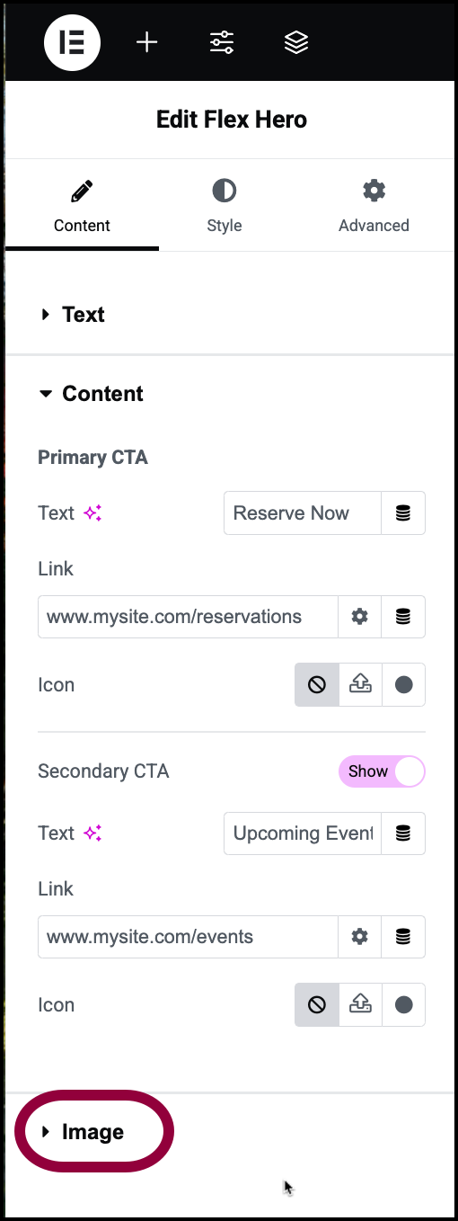 Flex Hero widget | Elementor