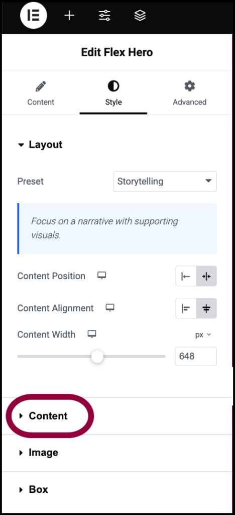 Flex Hero widget | Elementor