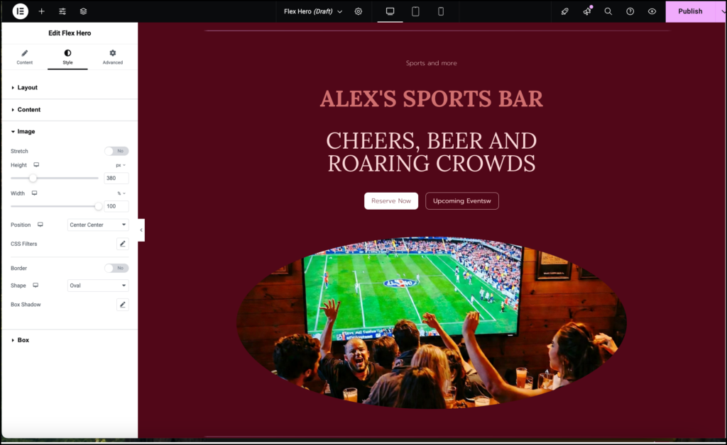 Flex Hero widget | Elementor