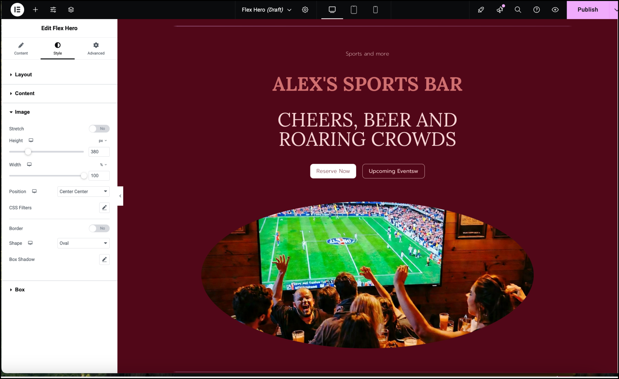 Flex Hero widget | Elementor