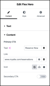Flex Hero widget | Elementor