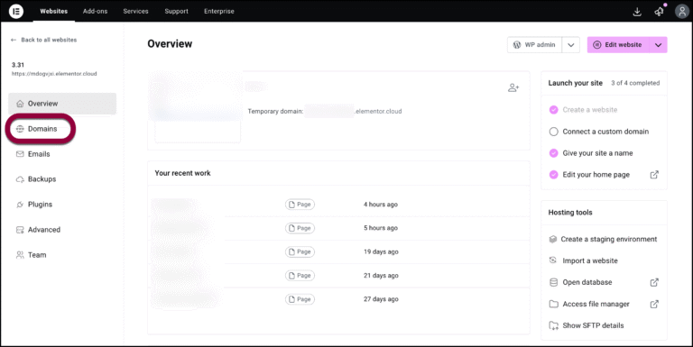 Troubleshooting - My domain is not connected to my website | Elementor