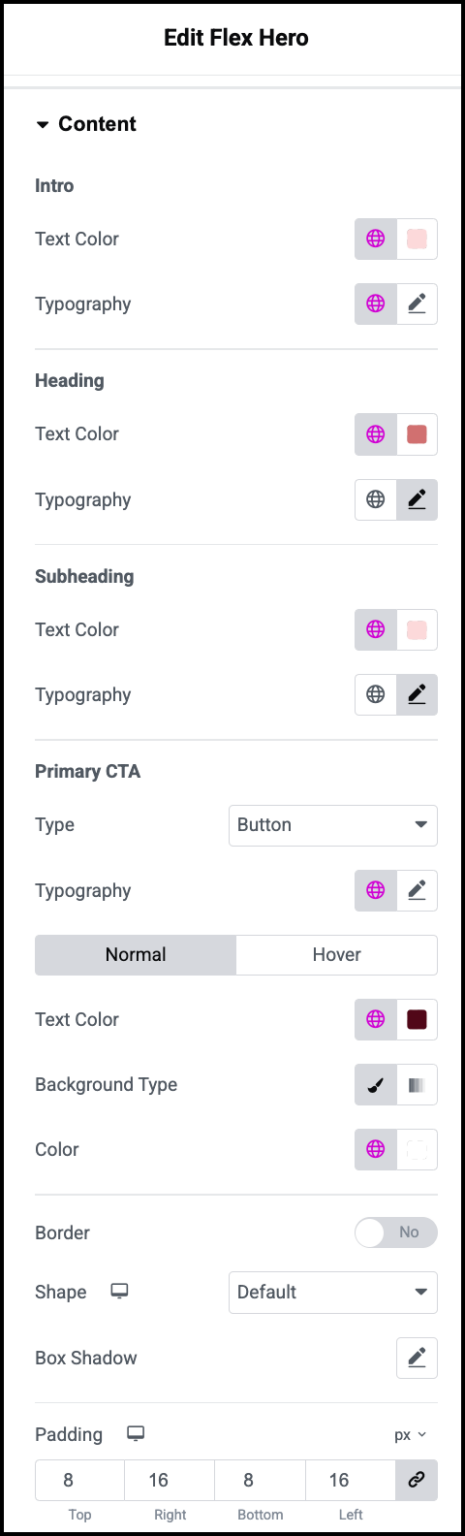 Flex Hero widget | Elementor