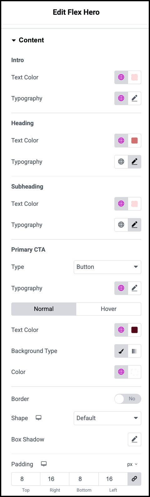 Flex Hero widget | Elementor