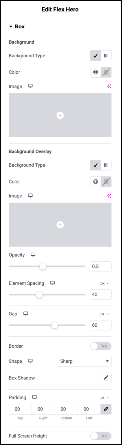 Flex Hero widget | Elementor