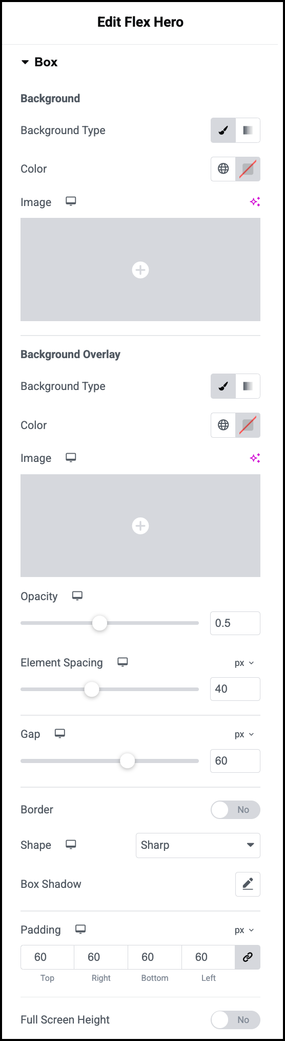 Flex Hero widget | Elementor