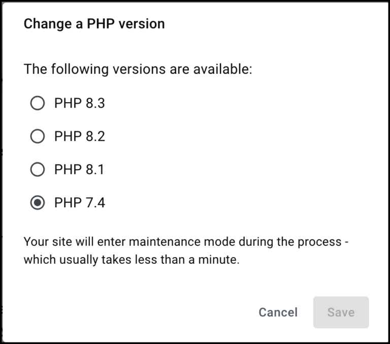 Edit the PHP version of your Elementor Host site | Elementor