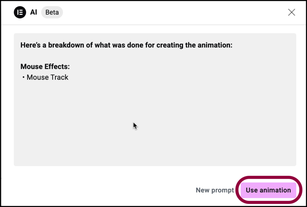 Use AI to add animation effects | Elementor