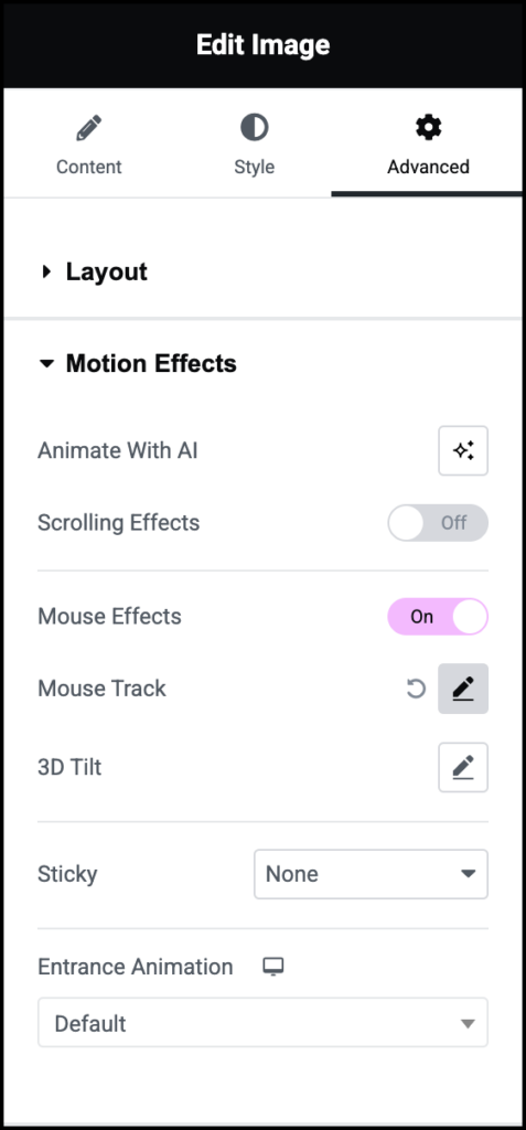 Use AI To Add Animation Effects » Elementor