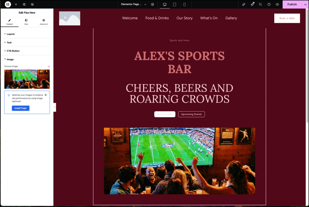 Flex Hero Widget » Elementor
