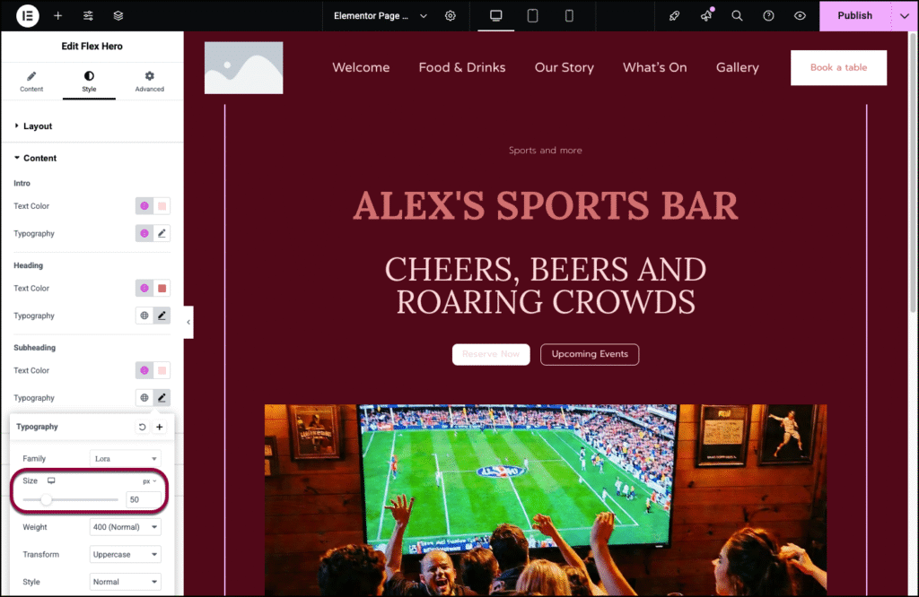 Flex Hero Widget » Elementor