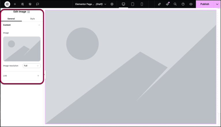 Style tab - Size | Elementor
