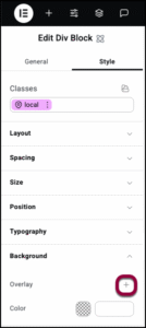 Style tab - Background | Elementor