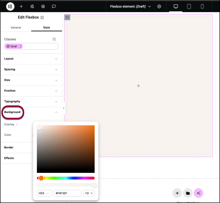 Flexbox Element Elementor