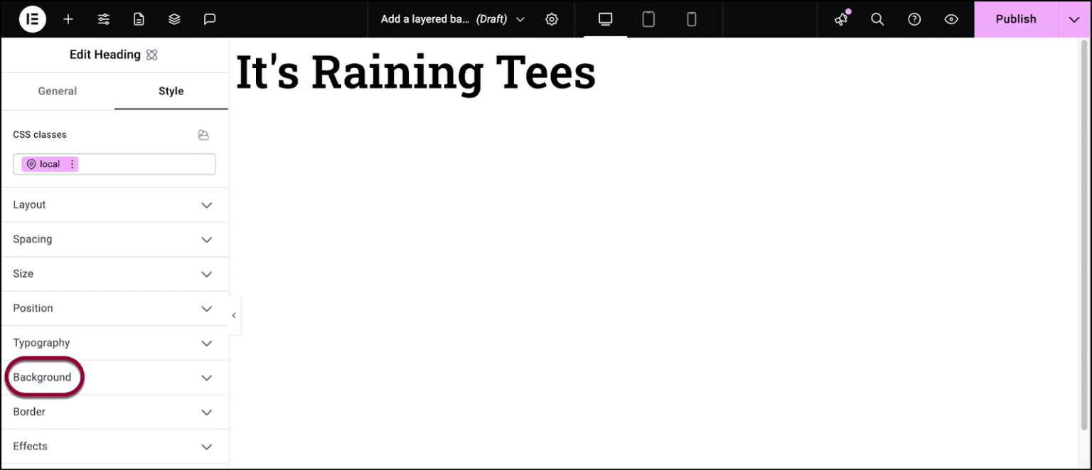 Add a layered background | Elementor