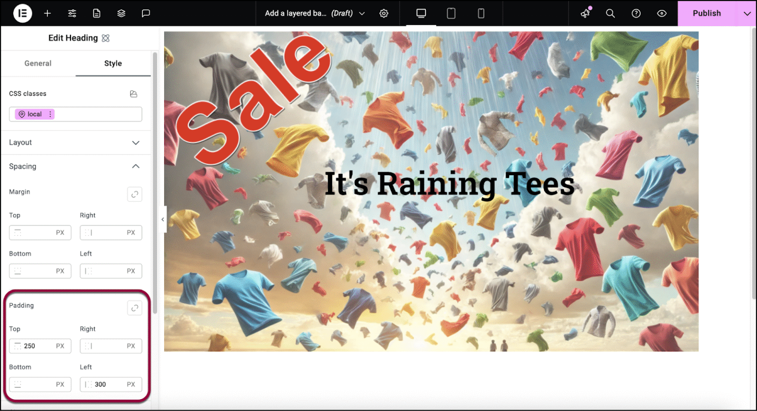 Add a layered background | Elementor